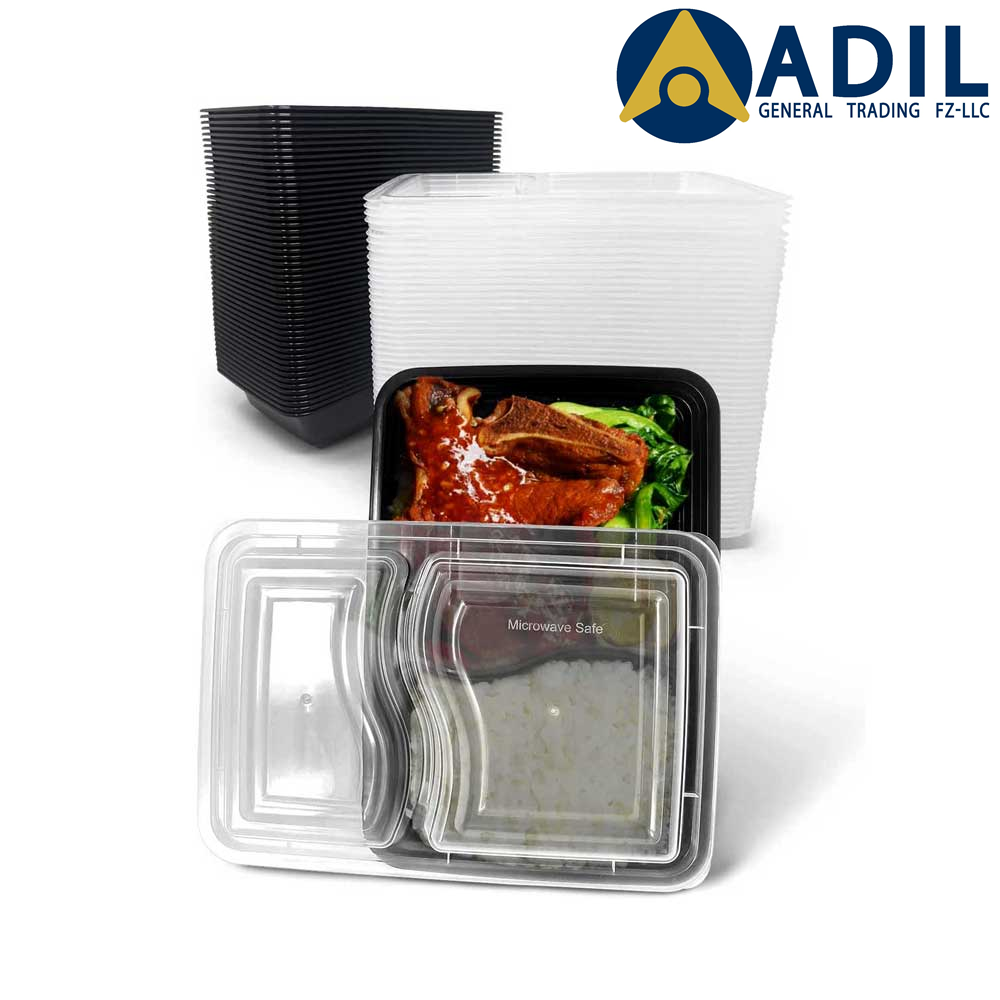 Microwave Container With Lid 2 Compartment - Adil Trader