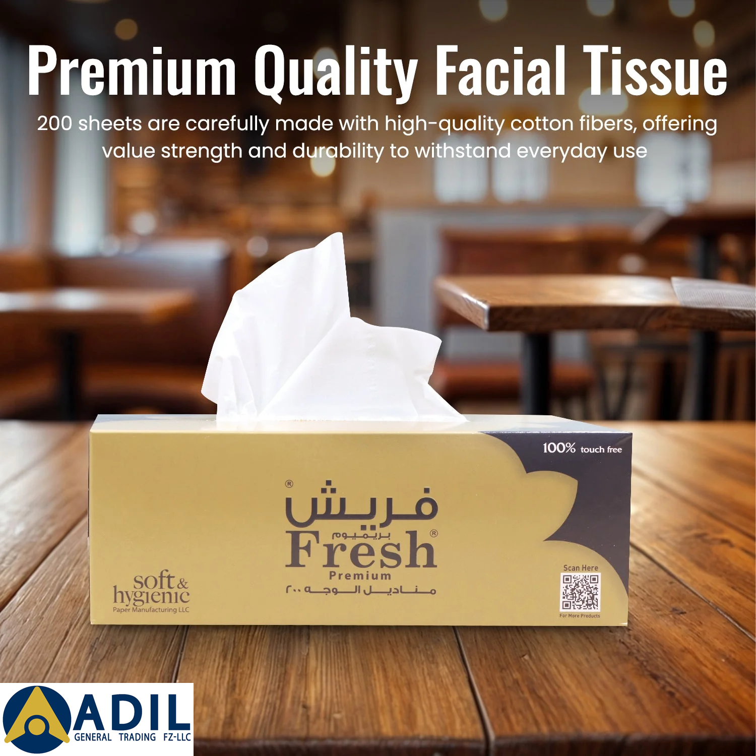 Fresh Facial Tissue 200 Sheet Pack of 30 Pieces - Adil Trader